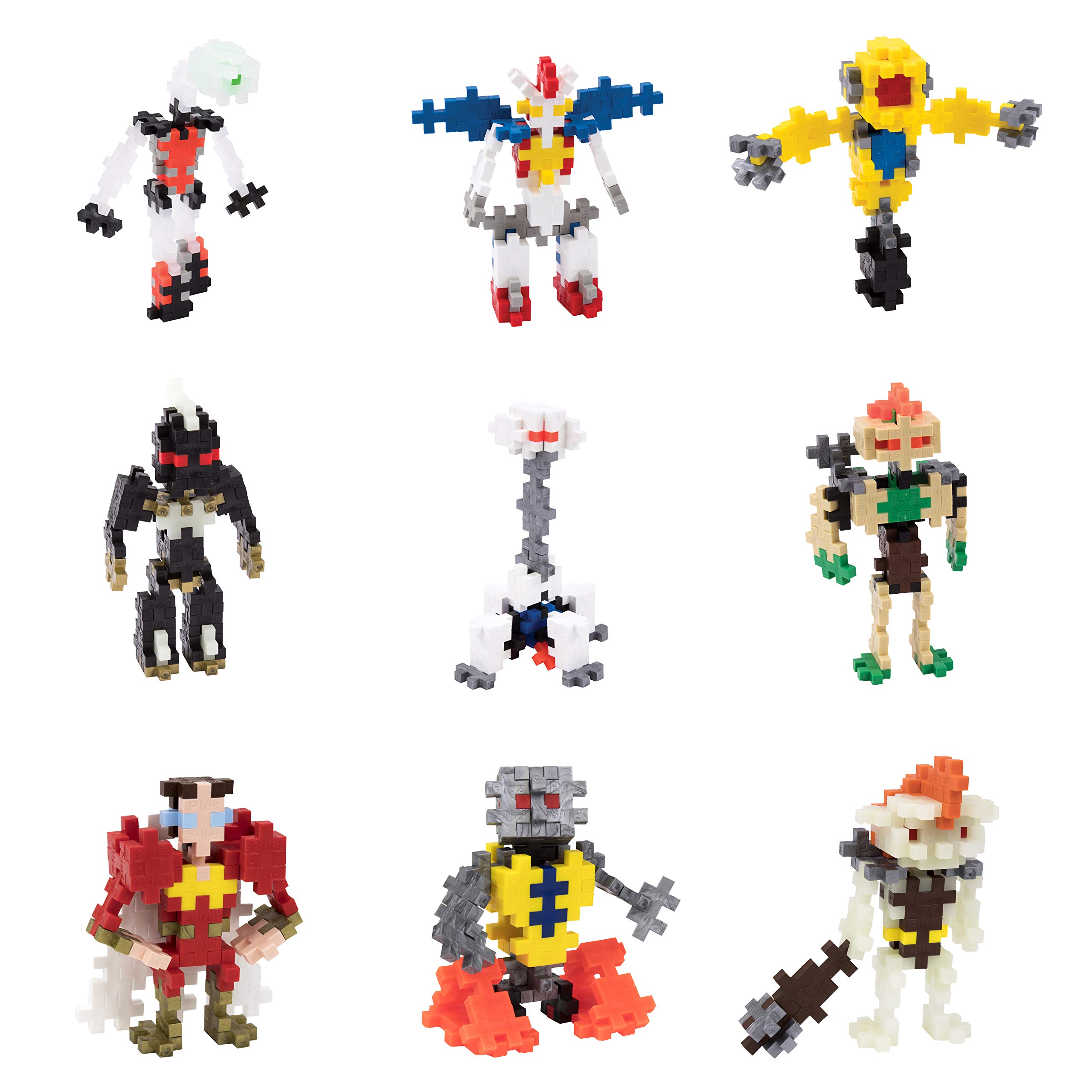 PLUS PLUS Set of 9 Mystery Makers, Stem Building Toy, Party Favor Gifts, Interlocking Mini 3D Puzzle Blocks for Kids - Robots