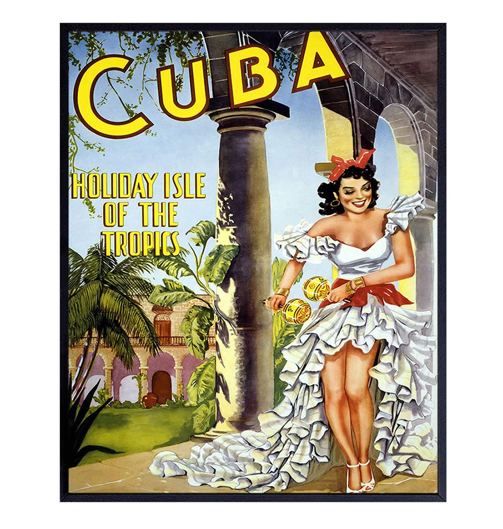 Cuba Travel Poster Vintage Wall Art Print - 8x10 Unframed Photo - Makes a Great Gift - Chic Home Decor