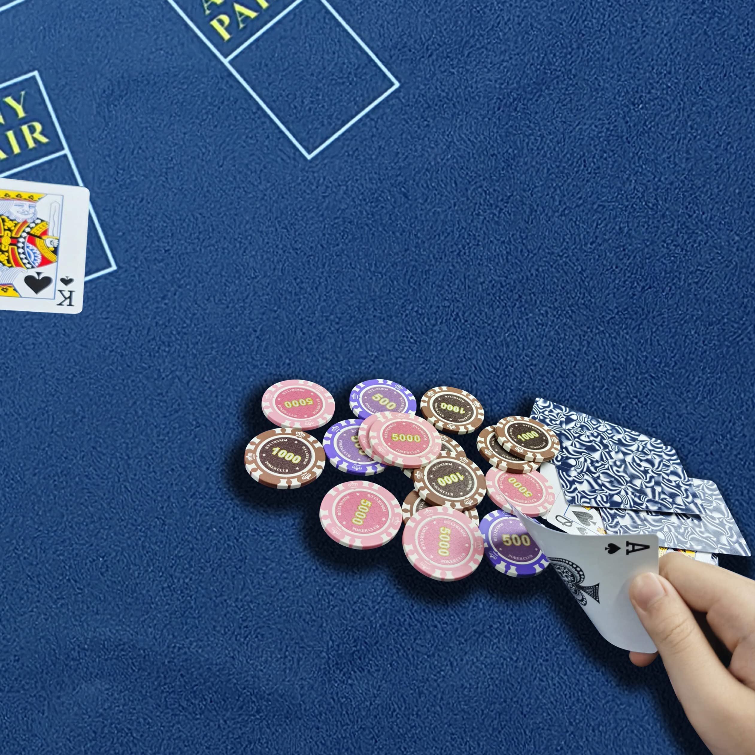 BWLOKXUN 86 X 50 Inch Casino Blackjack Felt Layout, with Smooth Premium Surface,Professional Casino Poker Games Mat
