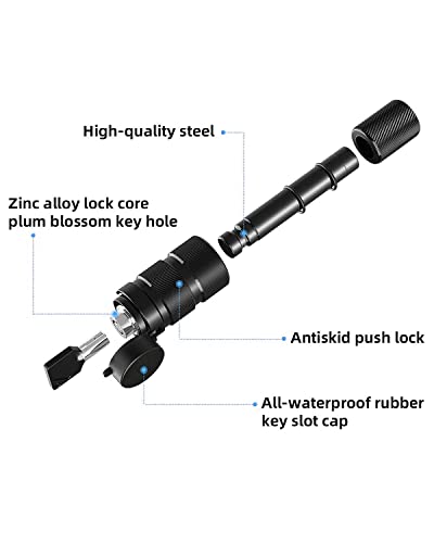 JOYTUTUS Trailer Hitch Lock, 1/2" Dia 2-3/4'' Long Pin, Fits 2" Class I/II Receiver, with 2 Keys 2 O-Rings, for Trailer Truck Car Boat, Anti-Theft and Waterproof Towing Hitch Lock