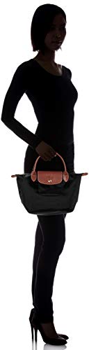 Longchamp 1621 089 Handbag, Preage, Tote Bag, Nylon/Leather, Noir [Parallel Import]