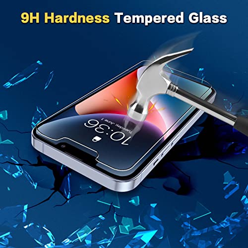 Denyunuo 3 Pack Screen Protector for iPhone 14 Plus 6.7'' with 3 Pack Camera Screen Protector, Ultra HD Clear Tempered Glass, 9H Hardness, Anti-Scratch, Easy Installation Frame, Bubble Free, Case Friendly