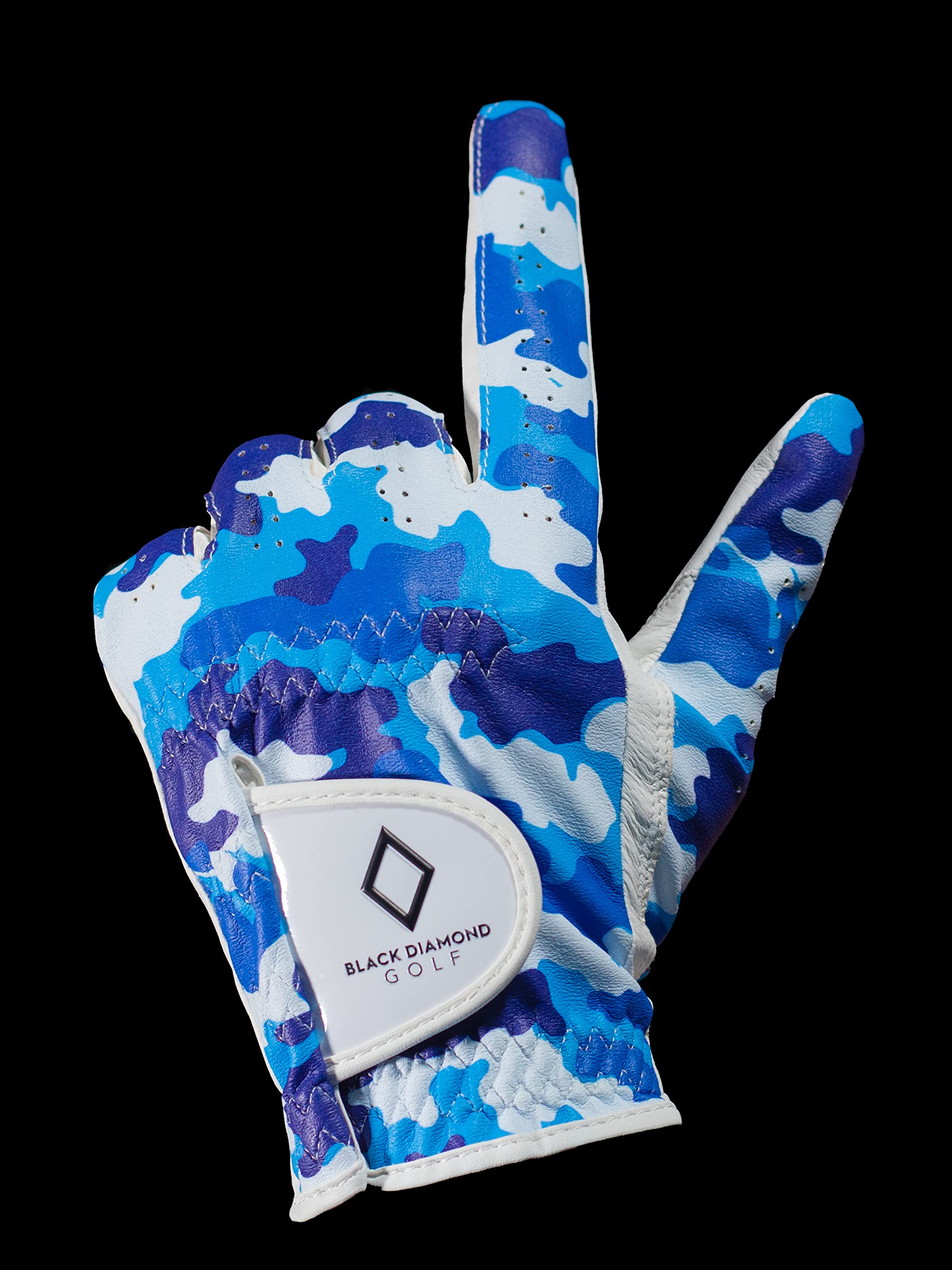 BLACK DIAMOND GOLF - Men's CAMO, FACE in Synthetic Leather, Palm in CABRETTA Leather Glove (Small, Left)