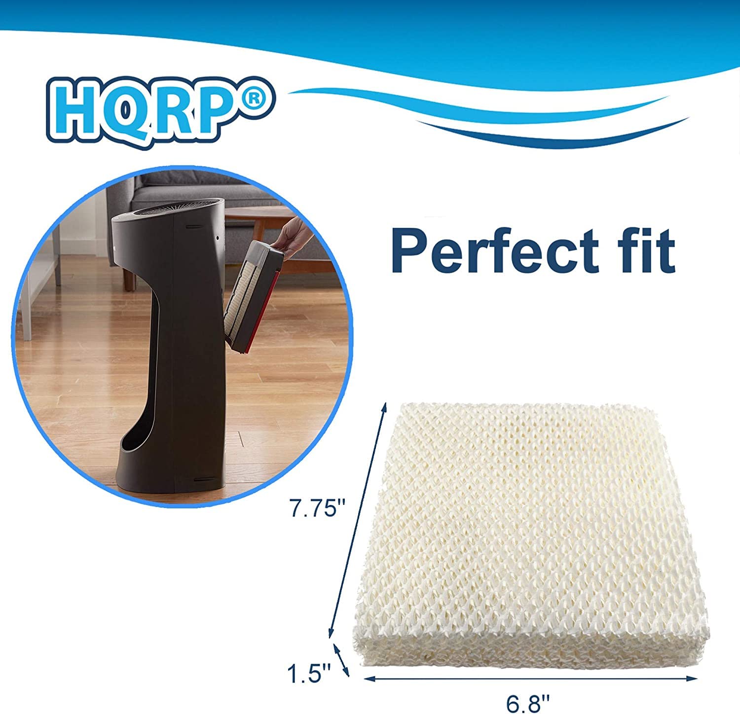 HQRP 2-Pack Wick Filter Replacement for Honeywell Filter T HFT600 / HFT600PDQ Compatible with Honeywell HEV615 HEV620 HEV600 Series Top Fill Cool Mist Humidifiers