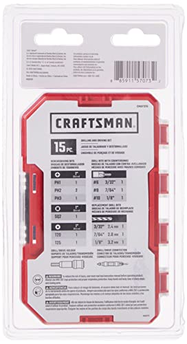 CRAFTSMAN Drill Bit Set, 15 Pieces (CMAF1215)