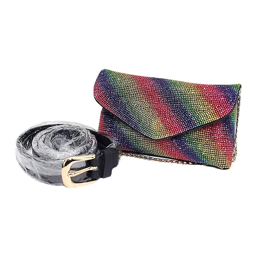 PTcuofu Small Shoulder Bag Lightweight Bag with Crystal Multifunction for Women (Colorful)