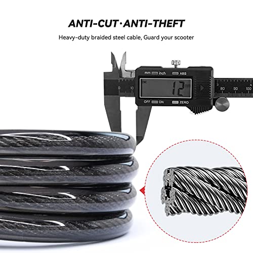 LEQISMART Scooter Lock for A8 Electric Scooter Adults, Bike Lock with 4 Digit Resettable Combination, 4 FEET Long with 1/2 in Diameter