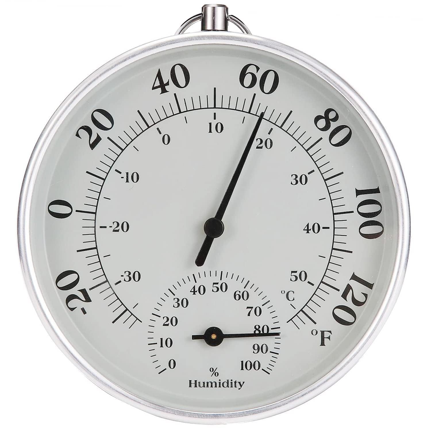 Mini Indoor Thermometer Hygrometer - CHIVENIDO Room Thermometer 2 in 1 Temperature and Humidity Monitor Gauge for Table, Kitchen, Office, Outdoor (No Battery Needed)-White
