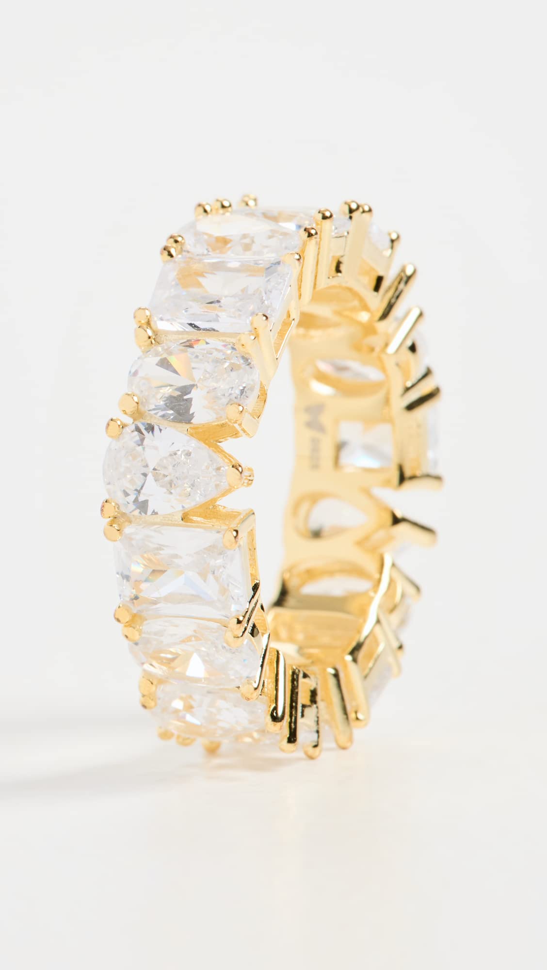 By Adina Eden Women's Multi Shape Eternity Band Ring, Gold, 6