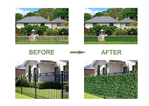 Bybeton Artificial Ivy Privacy Fence Screen - 40" X 120" UV-Anti Fake Leaves Vines - Patio Balcony Privacy, Garden, Backyard Greenery Wall Decor