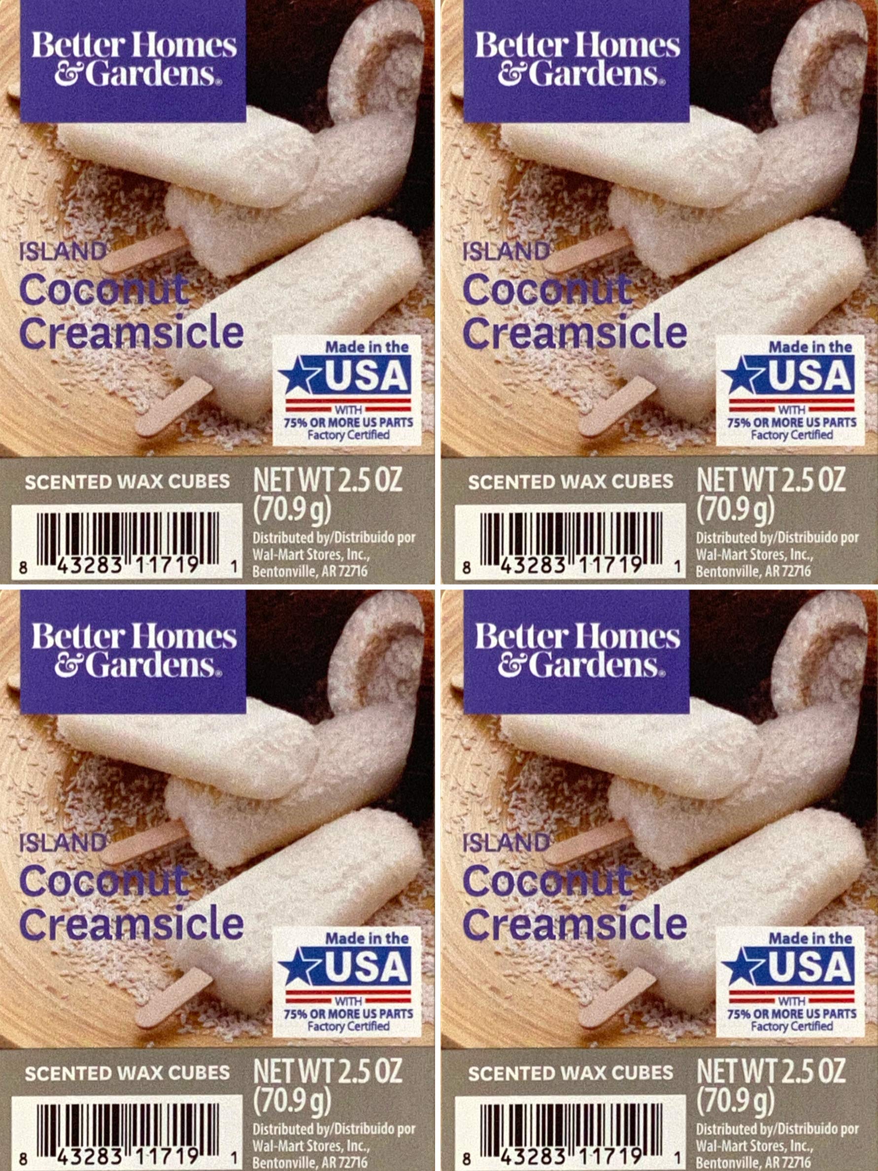 Better Homes and Gardens Island Coconut Creamsicle Wax Cubes - 4-Pack