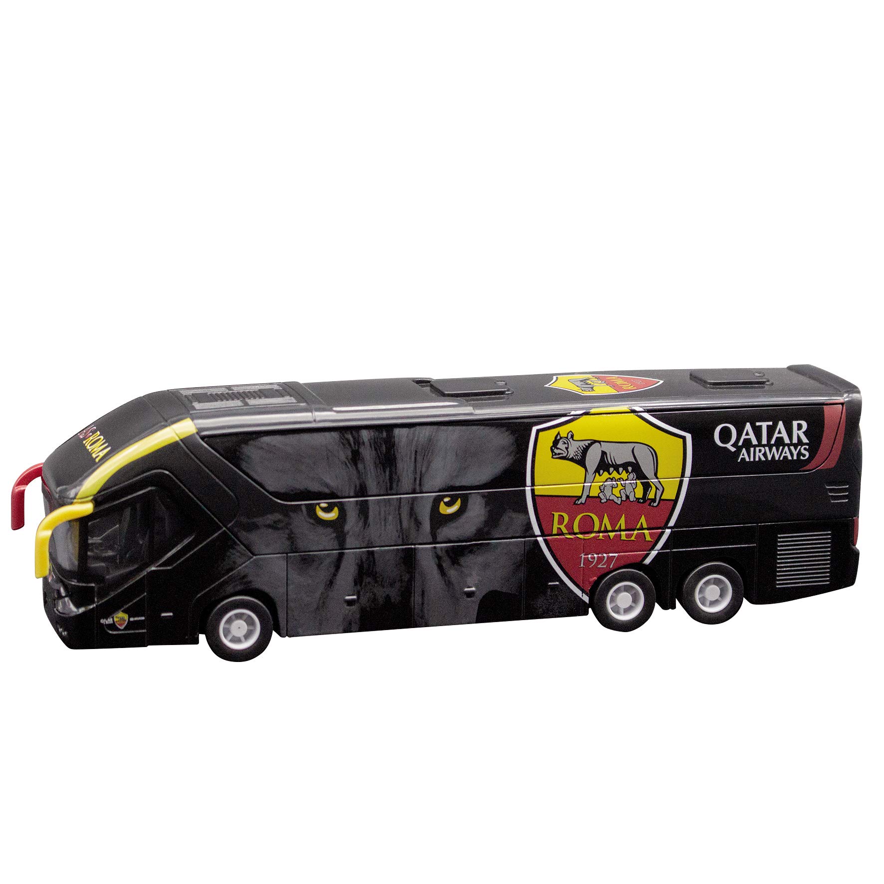 Mondo National Soccer Club Motors-Pullman A.S. Roma 51216 Model Kit Bus with Pull-Out Clutch Cable, Orange Yellow Red Black