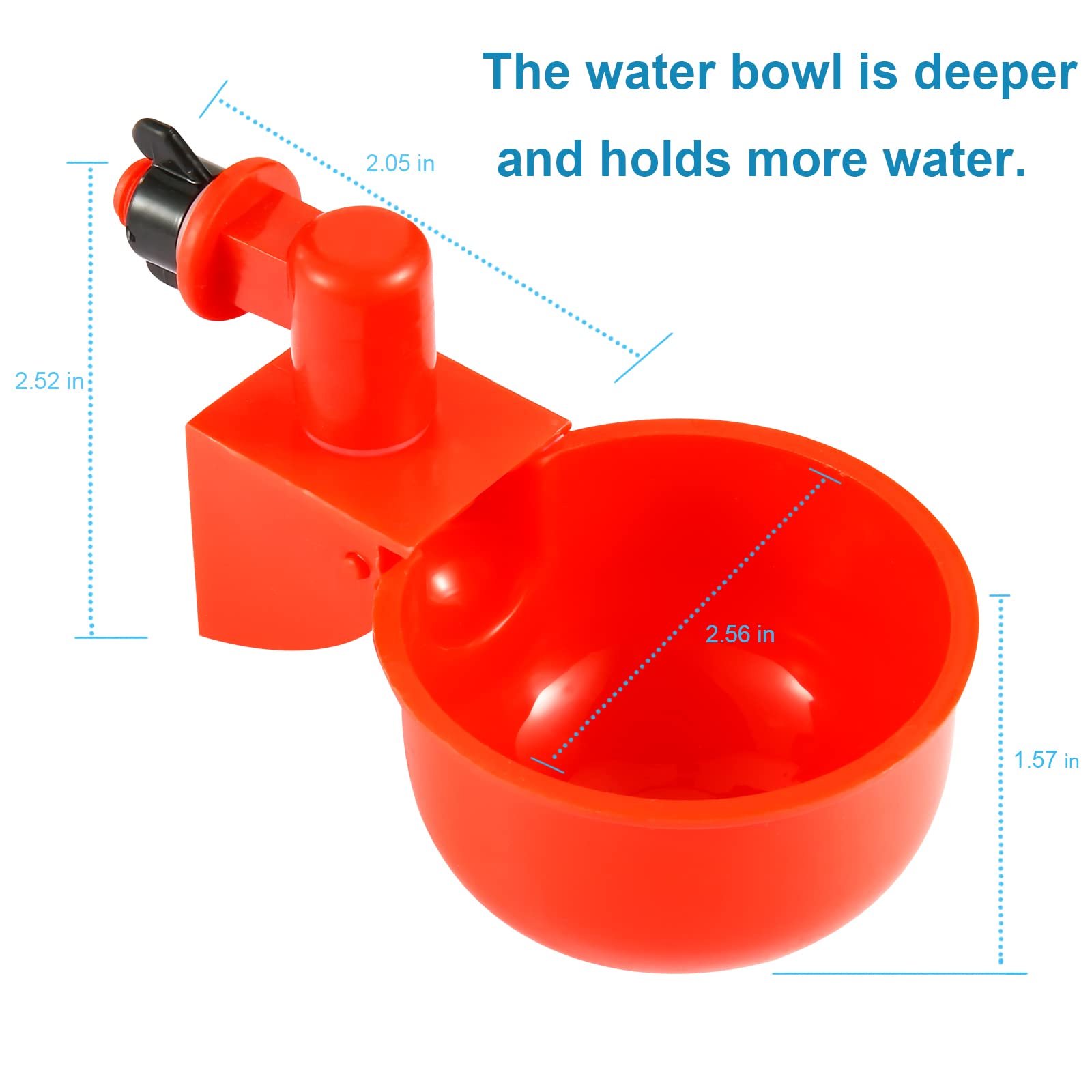 Cocoyeye 6 Pack Chicken Waterer Cups, DIY Chicken Water Feeder, 3/8 Inch Automatic Filling Water Poultry Drinking Bowl Split Type for Ducks, Turkeys,Goose,Birds (6)