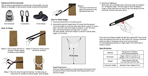 Better Outdoor Supply Camping Hammock - Portable Hammock Single or Double Camping Accessories w/Tree Straps Indoor or Outdoor use/Space Saver Design - Small Family Business