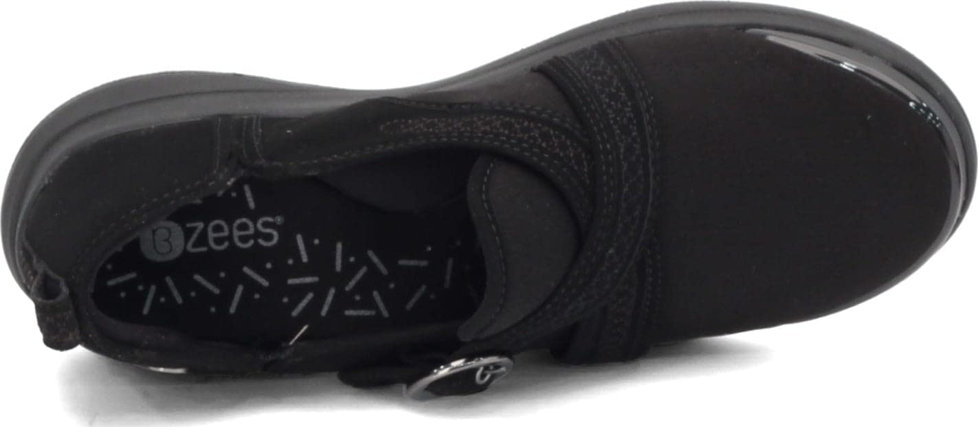 BZees Womens Indigo Loafer, Black Washable Fabric, 8 US