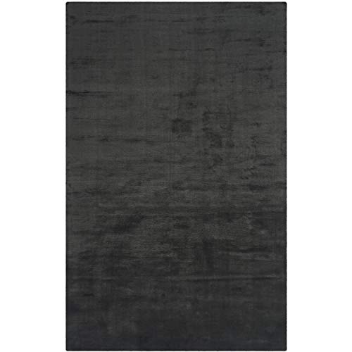 SAFAVIEH Mirage Collection Area Rug - 8' x 10', Black, Handmade Modern Viscose, Ideal for High Traffic Areas in Living Room, Bedroom (MIR331A)