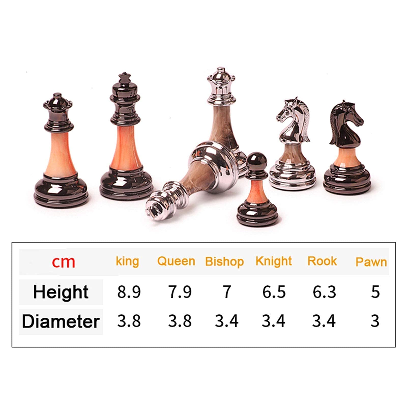 Chess Set High-Grade Gift International Travel Chess Game Mold Folding Wooden Chessboard and Chess Pieces Chessman Casua (Wood 30 * 30)