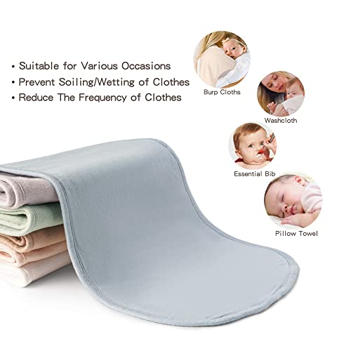 Konssy Baby Burp Cloths Sets for Unisex- 6 Pack Large Cotton Burping Cloth for Newborn,Baby Girls and Boys