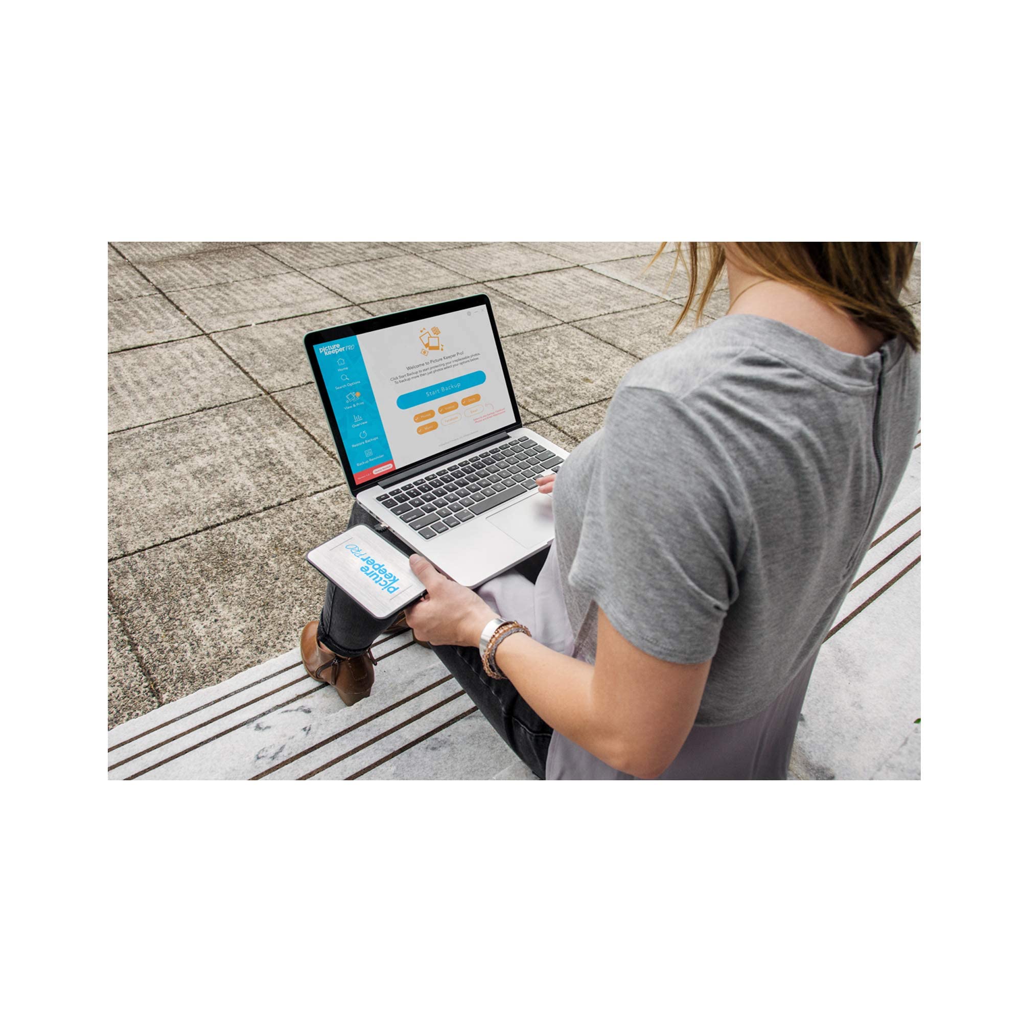 Picture Keeper PRO Connect Photo & Video External Hard Drive for Mac and PC Computers, 500GB USB Flash Drive