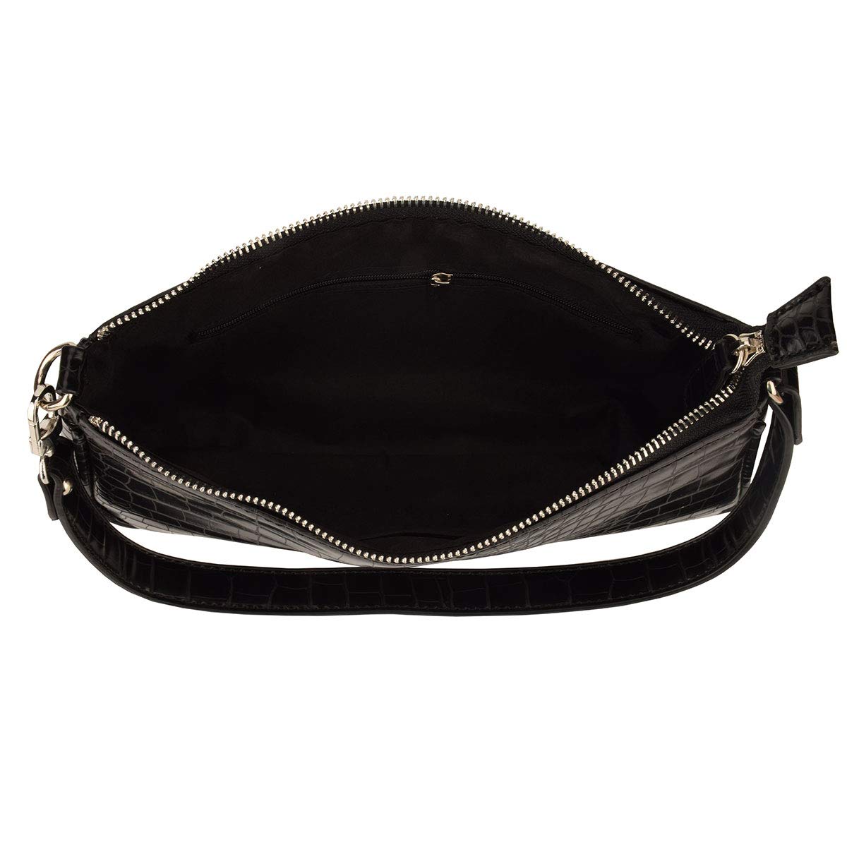 Jiaruo Retro Classic Clutch Small Women PU Leather Shoulder Bag Tote Handbag (Black)