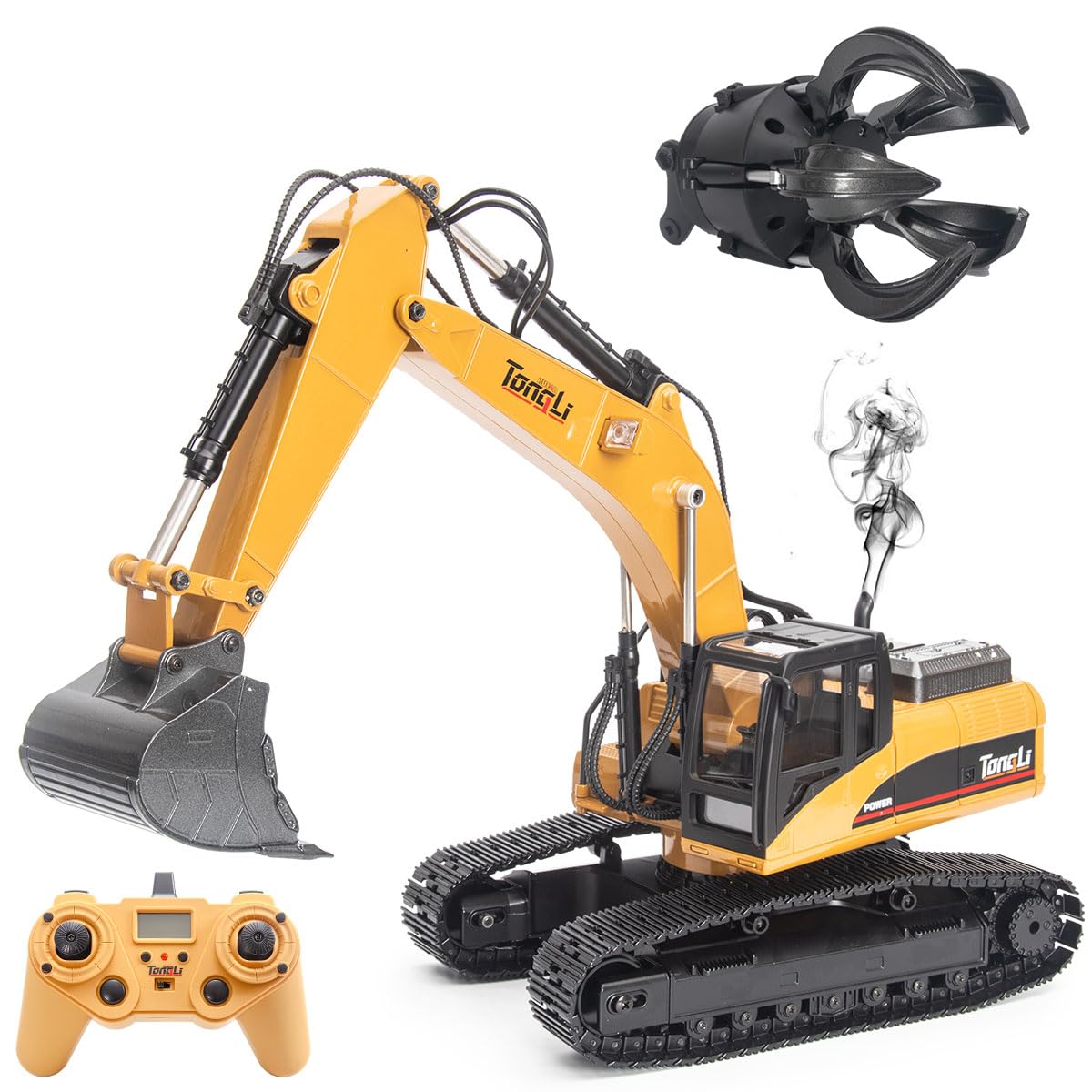 Huina RC Excavator for adults1580 Hobby Remote Control V4 Full Metal RC Excavator Adult huina 580 Construction Vehicle Professional Remote Control Tractor (Default)