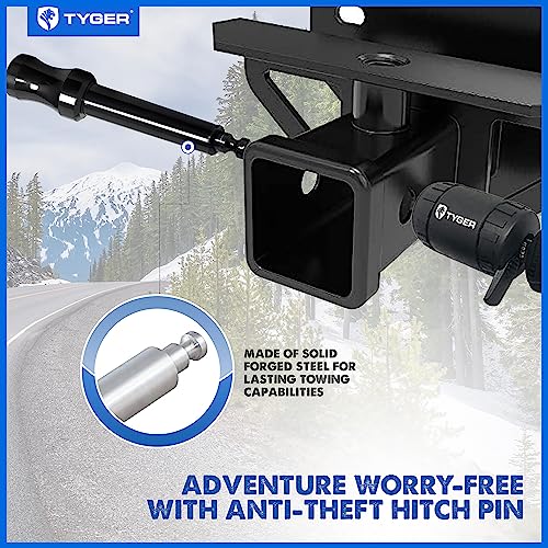 Tyger Auto Solid Hitch Lock Pin with Locking Key - 5/8 inch Pin Holes on 2 inch Receivers | Class III IV V | 19,000 lb Load Rating | TG-HL3U001B | Weatherproof Anti-Theft