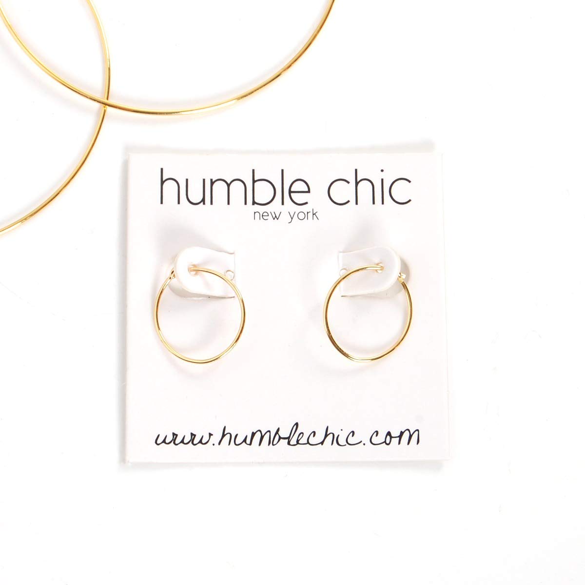 Humble Chic Small Hoop Earrings for Women - Hypoallergenic Lightweight Wire Threader Loop Drop Dangles, Safe for Sensitive Ears, 18K Yellow - 0.5 inch