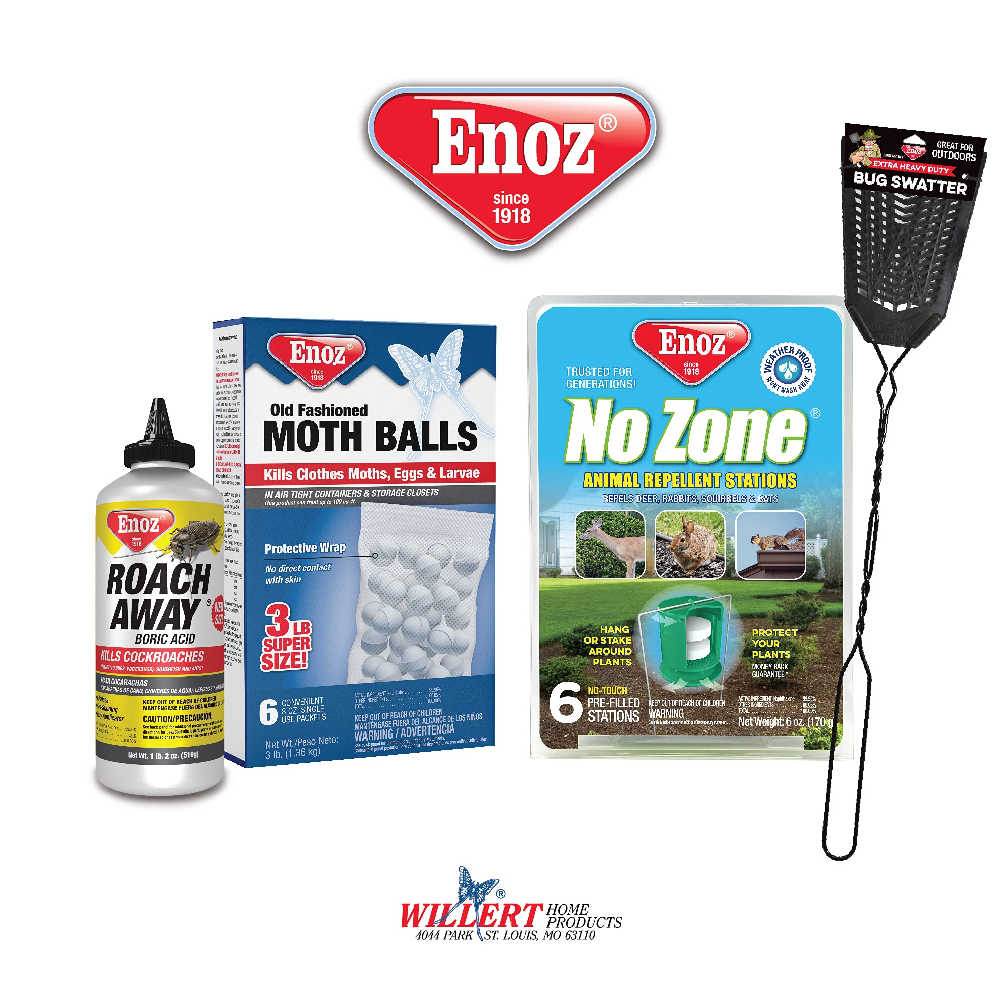 Enoz No Zone Roach Away Powder, Kills Cockroaches, Silverfish, and Ants (Pack of 3)