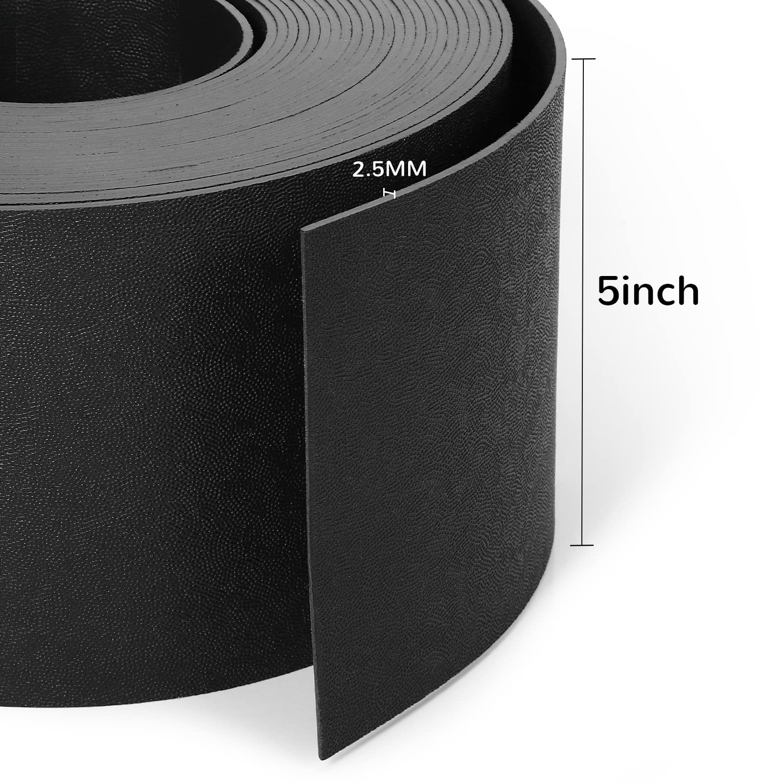 Black Plastic Garden Landscape Edging, 5β Tall Border Coil, Flexible and Strengthened with Anti-UV Treatment (40ft with 12pcs stakes)