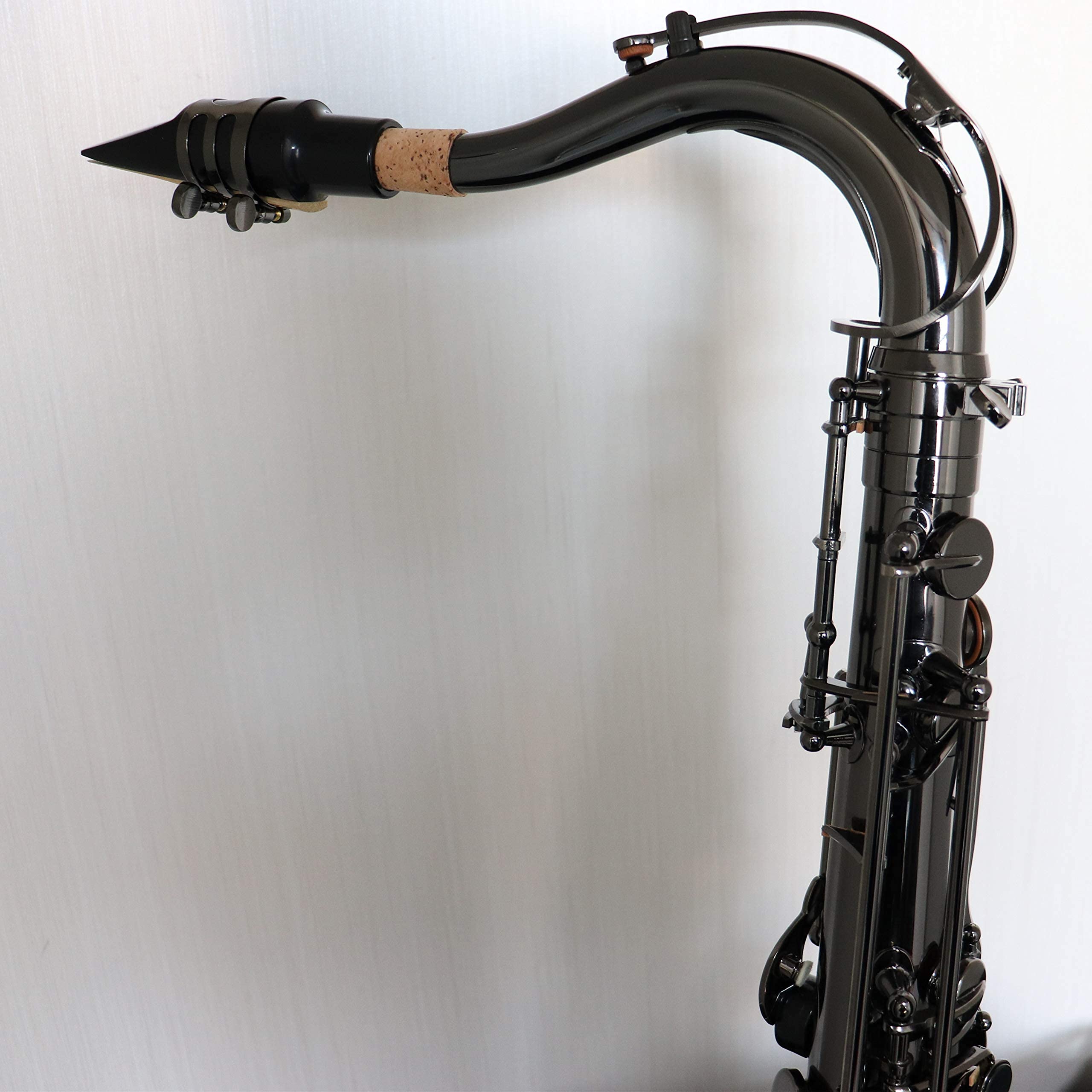 JodyBlues JTS-802 Tenor Saxophone Bb Professional Black lacquered Tenor Sax with Cleaning Cloth,Gloves, Carrying Case, Mouthpiece, Neck Straps,Reeds