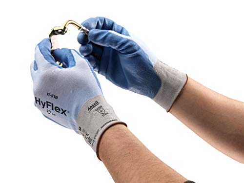HyFlex 11-518 Cut Resistant Work Gloves for Men and Women in Nylon, Extra Thin, Working Glove for Mechanics, Automotive, Industrial or Home-improvement environment, Blue, Size Small (12 Pairs)