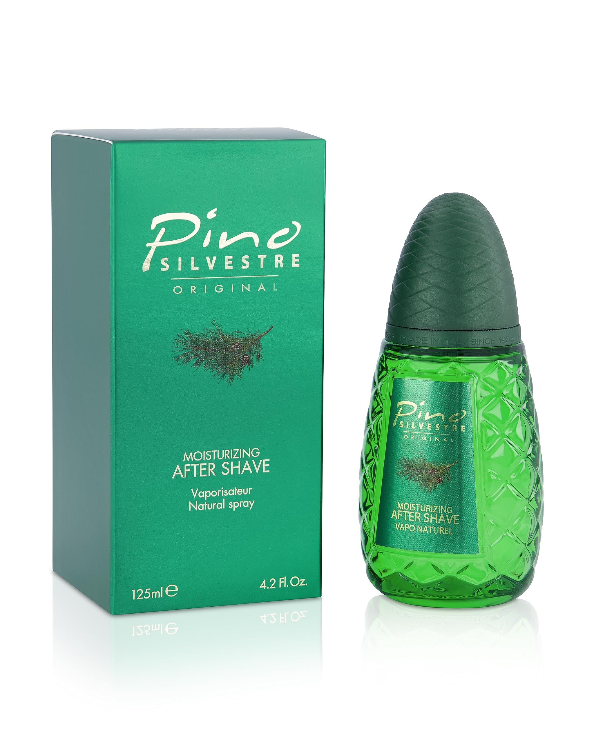 Pino Silvestre Moisturizing After Shave - An Original Treatment For Post Shaving - An Organic, Cooling Moisturizer Serum For The Face - A Tree Scented Travel Sized Bottle - 4.2 Oz Aftershave Spray