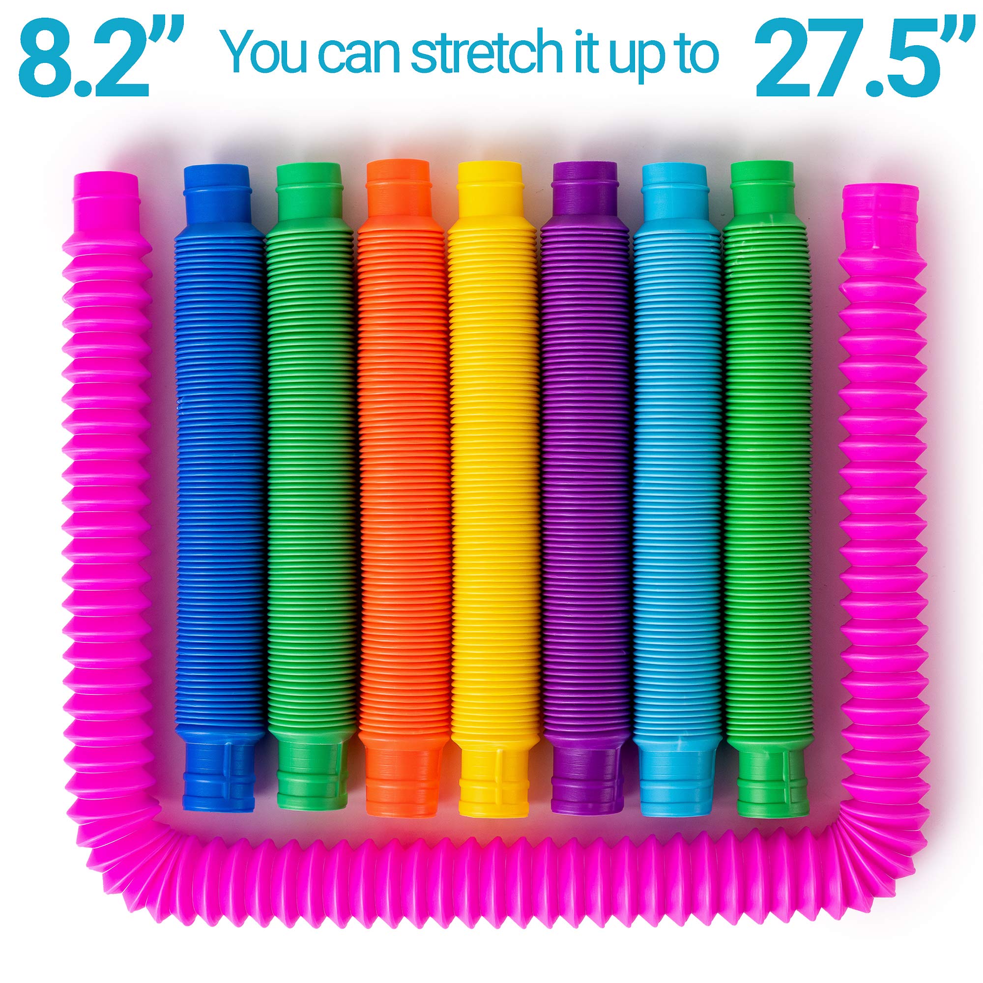nutty toys Pop Tubes - Sensory Toys - Endless Creativity & Fun for Kids and Toddlers |4 Pack Large| - Connect & Pop! Top ADHD Autism Fidget 2025, Best Boy & Girl Valentines Day and Easter Gift Idea