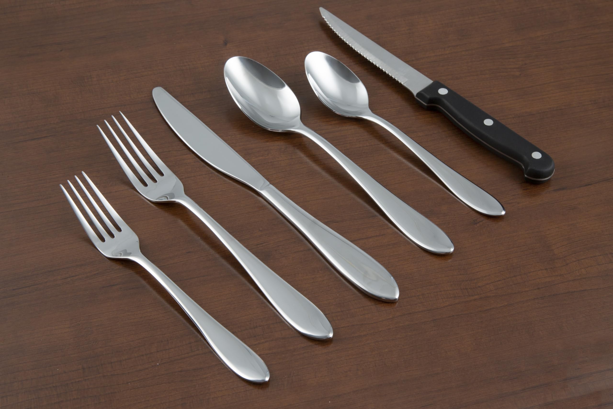 Cambridge Piccante Mirror Piece Flatware Set, 36 Count, No Color