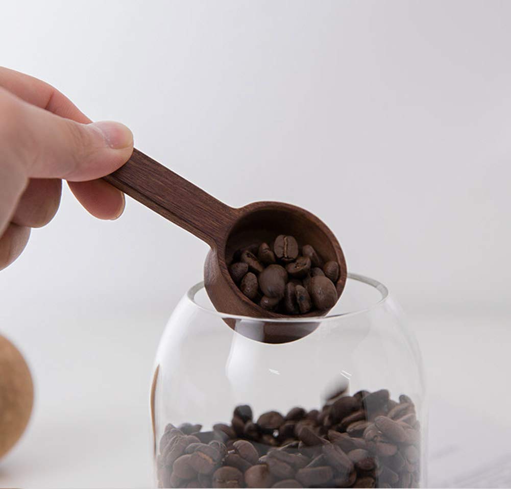 Coffee Spoons, Wooden Tablespoon Scoop, Wooden Coffee Ground Spoon, Measuring for Ground Beans or tea, Soup Cooking Mixing Stirrer Kitchen Tools Utensils, 1 Wooden Tea Scoop(3.86 inches)