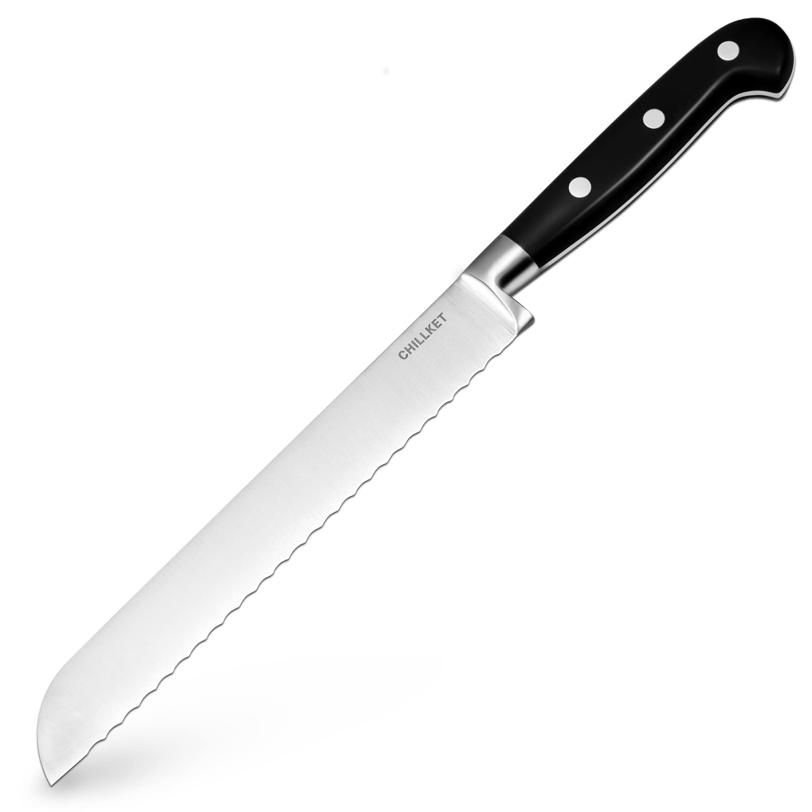 CHILLKET Bread Knife, Bread Slicer for homemade bread, 8 inch Serrated Knife for Crusty Bread, Sandwich, Cake, Bagels