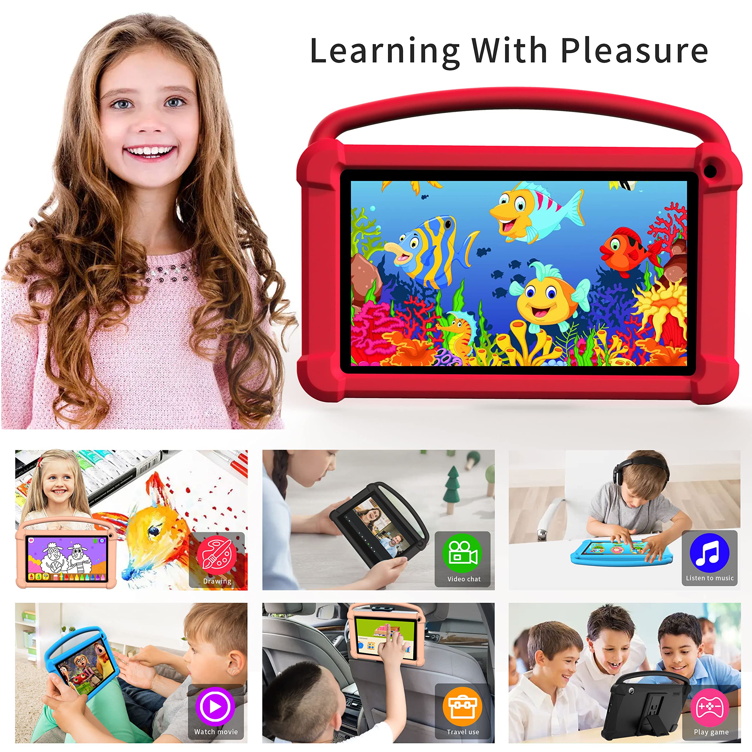 BYYBUO Tablet for Kids,Kids Tablet,7 in Android 11tablet,2800 mAh,WiFi, Bluetooth, Dual Camera, Educational, Games, Parental Control APP,Ideal Kids Gifts