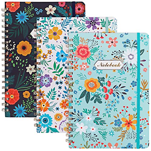 EOOUT 3 Pack B5 Spiral Notebook, Hardcover Large Notebooks, Wide Ruled Spiral Notebooks with 160 Pages, 100gsm Paper, 7.3'' x 10.3'' Cute Notebooks for Women Office School Supplies