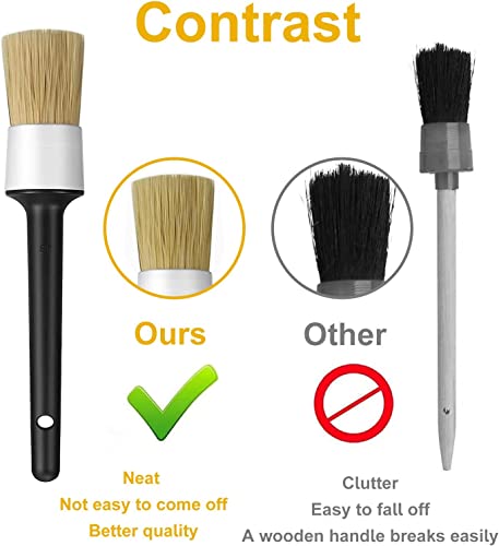 Detailing Brush Set, 5 Pcs Soft Automotive Detail Brushes, Different Sizes Car Detailing Brushes for Cleaning Wheels, Interior, Exterior, Engine