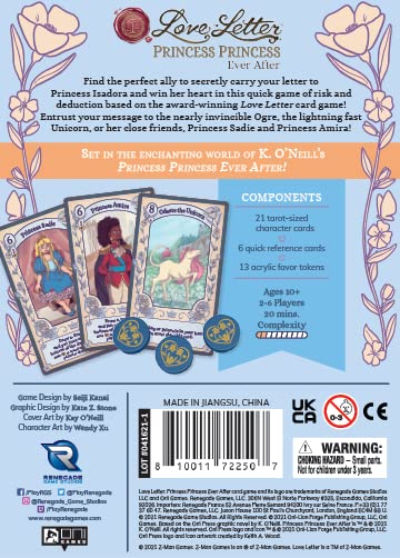 Renegade Game Studios Love Letter: Princess Princess Ever After Ages 10+, 2-6 Players, Playing Time 20 Minutes
