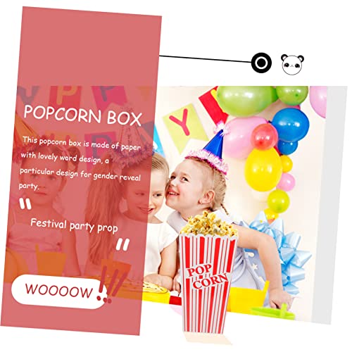 Popcorn Cups Disposable 24 Pcs Popcorn Popcorn Bucket Stripe Paper