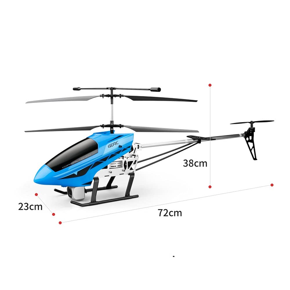 Nsddm 72cm Large Remote Control Helicopter with Camera Alloy Fall Resistant RC Airplane 2.4Ghz Electric Rc Aircraft for Beginners Kids Adults Toy Gifts RTF (Color : Blue)