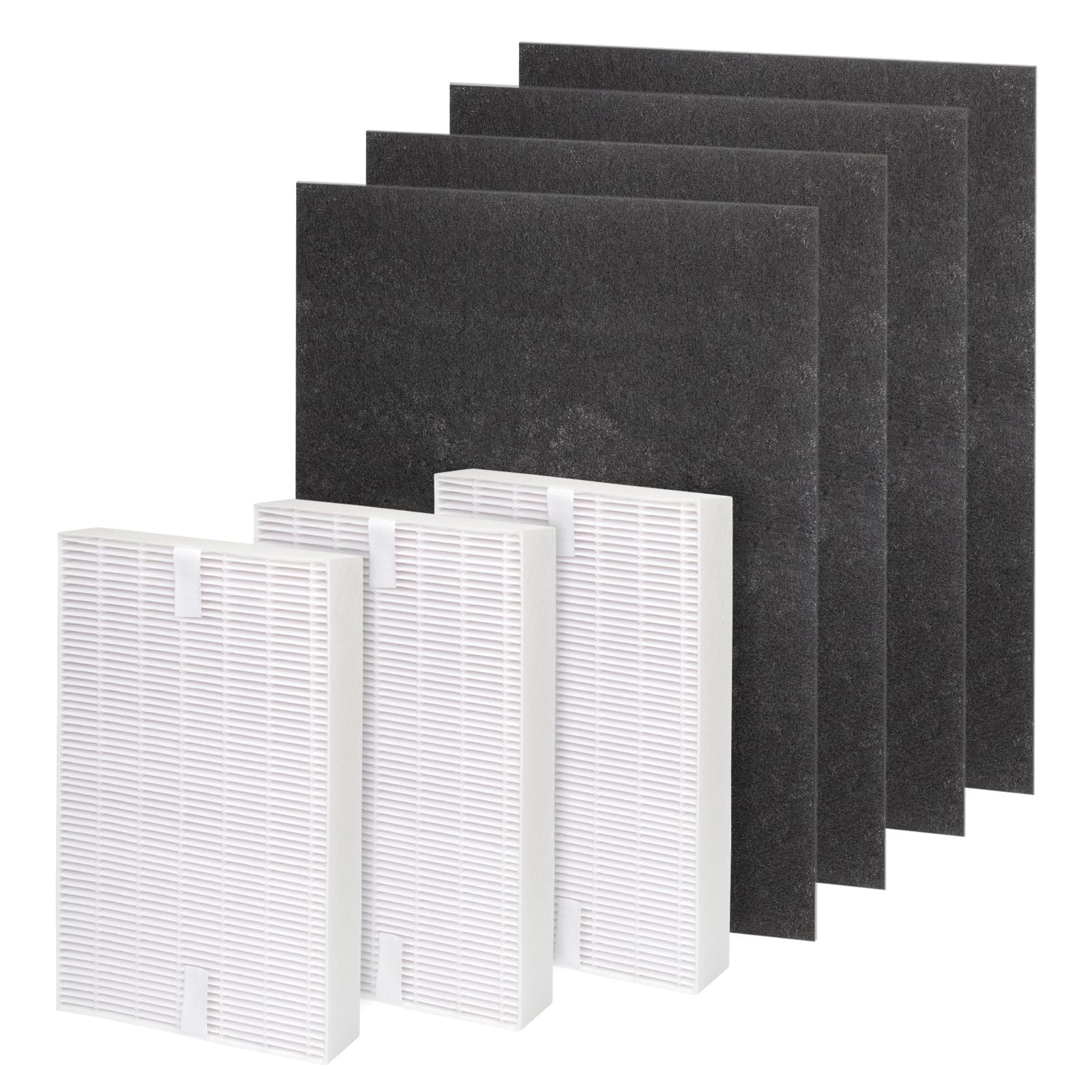 Pokin HPA300 True HEPA Filter Replacement Compatible with Honeywell Air Purifier HPA300 Series, HPA300, HPA304, HPA8350, HPA300VP, HPA3300b, HPA5300, Pack of 3 HEPA R and 4 Pre Filters