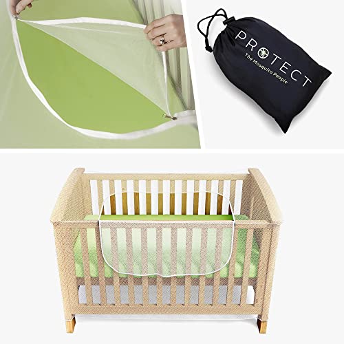 Mosquito Net for Cot, Crib & Cot Bed - Baby Mosquito Insect Net - Cat Net with Zipper Feature for Quick, Easy Access to Your Baby (by Luigi's)