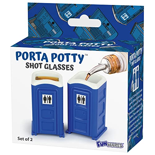Porta Potty Shot Glasses, 1 Gift for Your #2 Humor", Funny Shot Glasses, Gag Gift for Men, White Elephant Exchanges, and Shot Glass Collectors