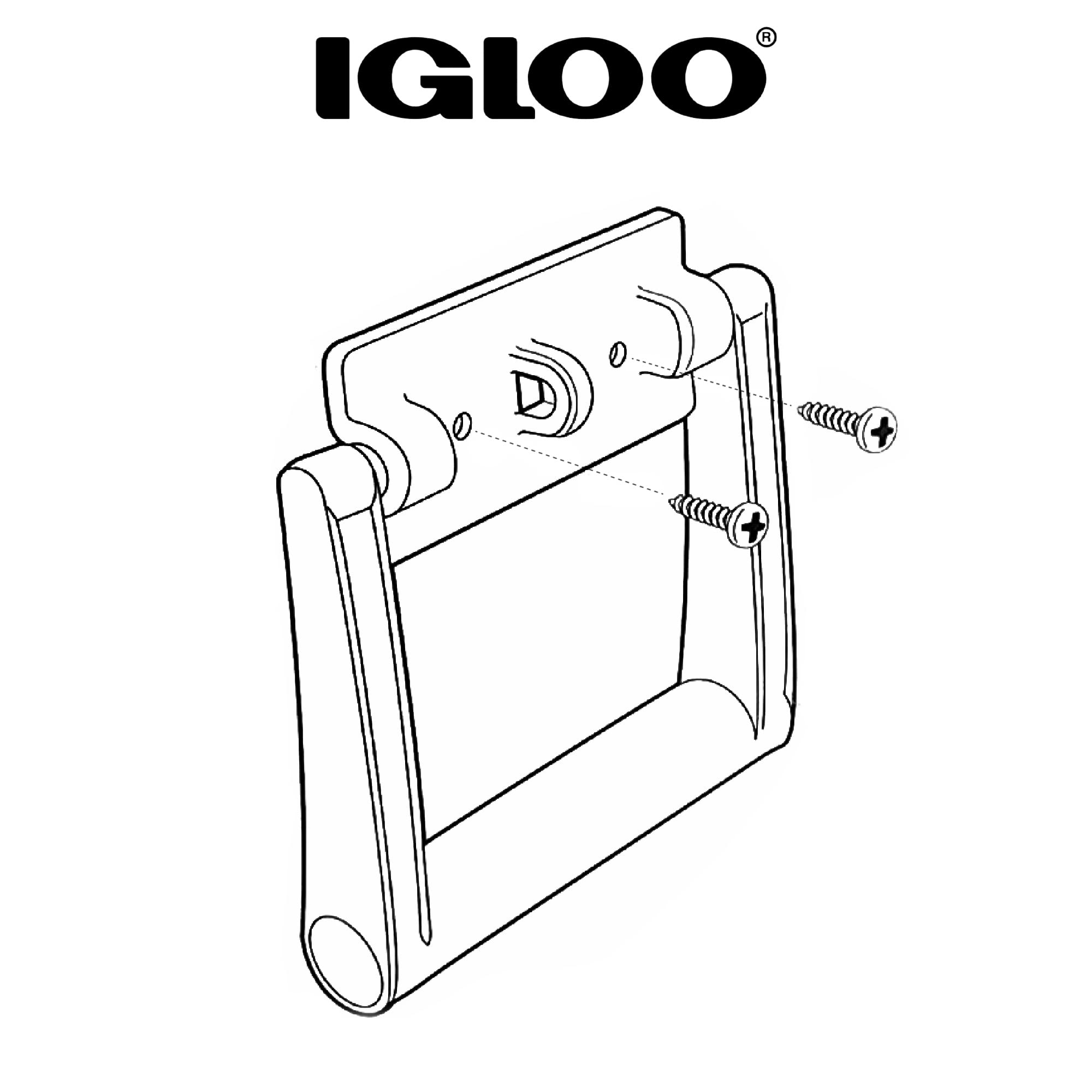 Igloo Premium Comfort Rubber Grip Swing-Up Handle, 25-75 Qt Coolers, White (1 Handle)