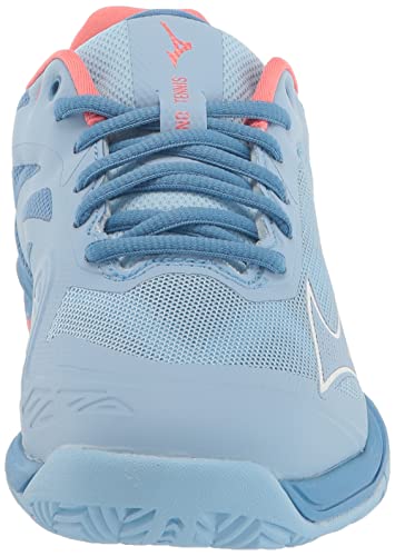 Mizuno Women's Wave Exceed Light Tennis Shoe, Dutch Canal/White, 9.5