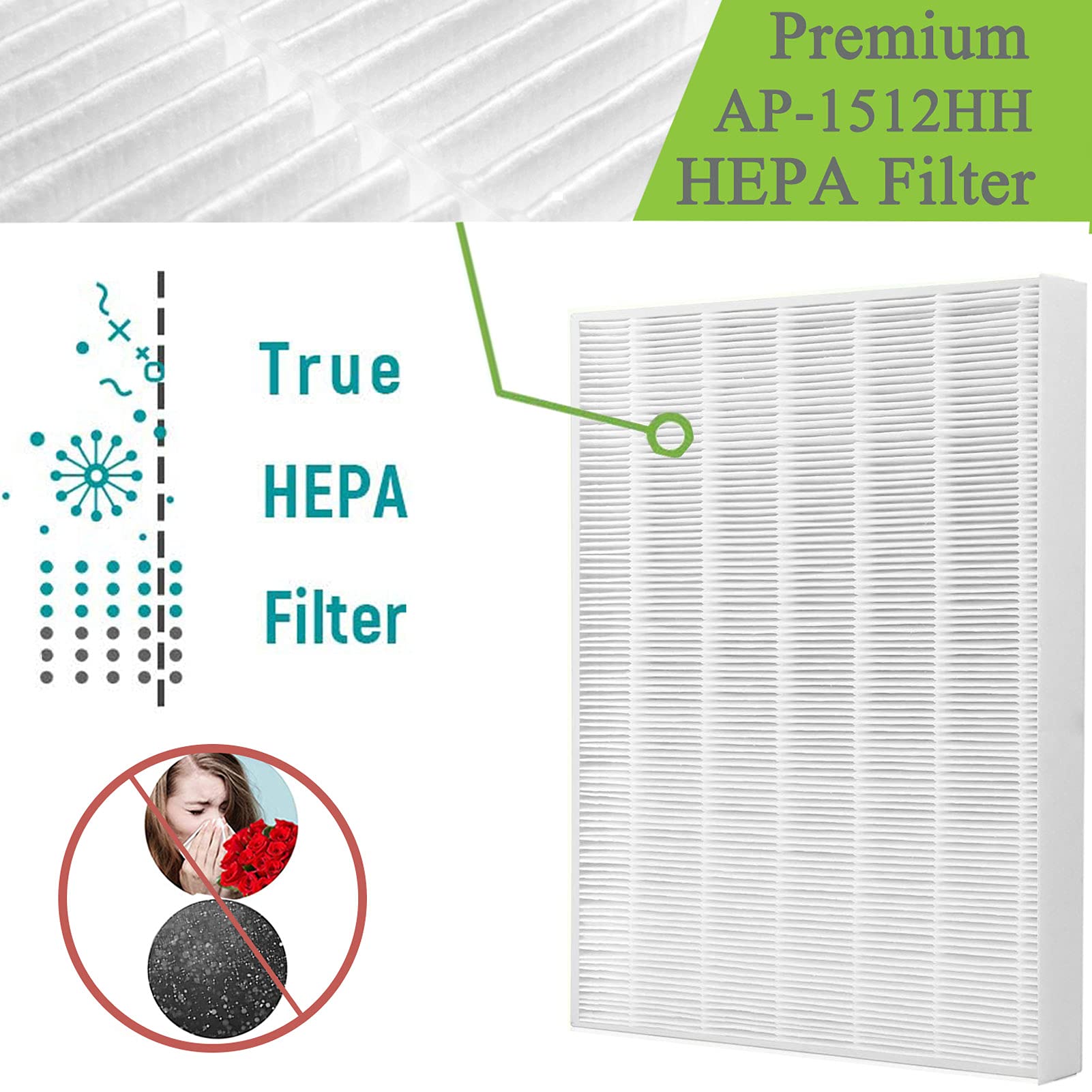 Replacement Filter for Coway AP1512HH AP-1512HH-FP, 3304899 Filter with 6 Pack Carbon Pre-filters