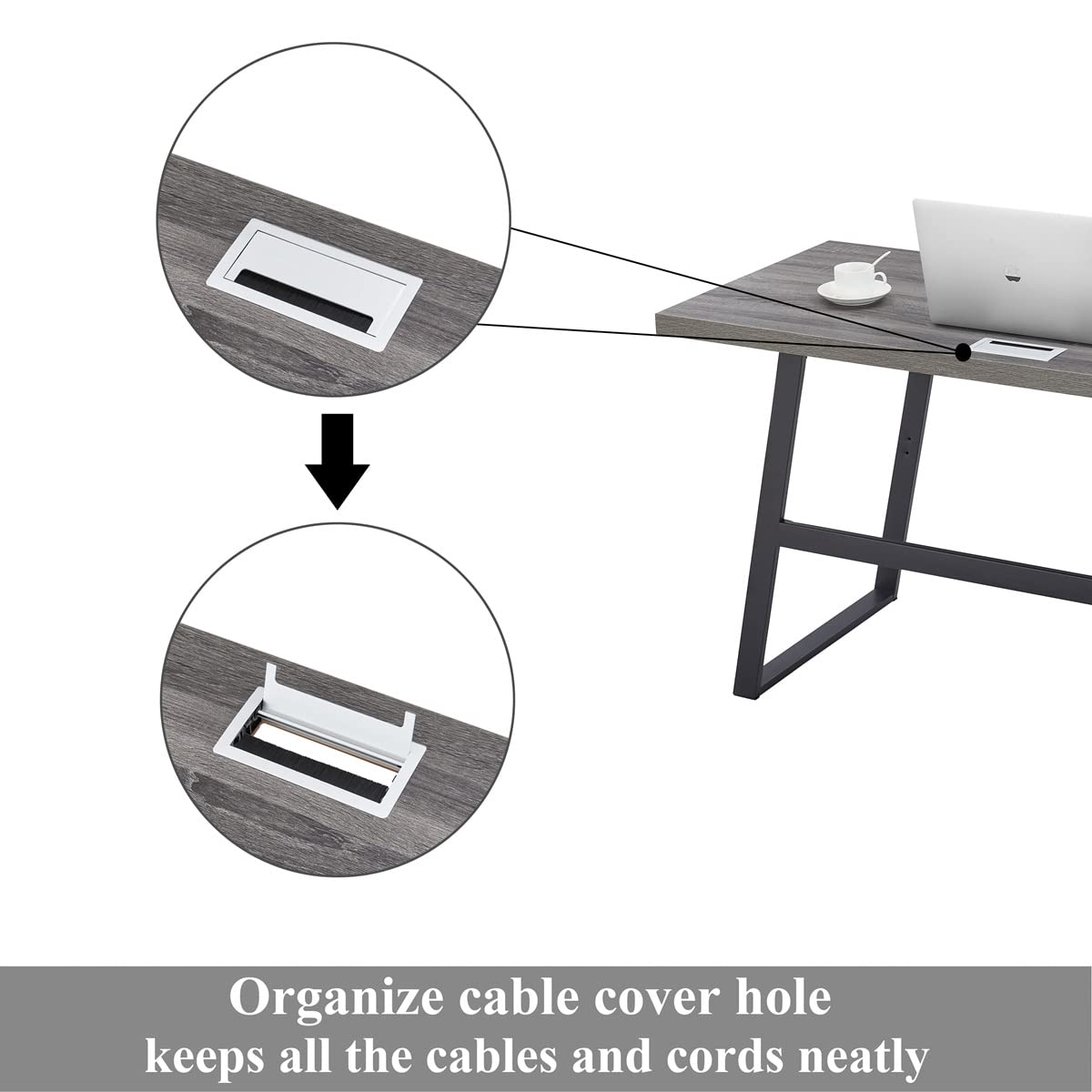 BON AUGURE Computer Desk, Modern Simple Wood Home Office Desk, Wood and Metal PC Writing Workstation, Industrial Sturdy Home Office Desks (55 Inch, Rustic Brown)