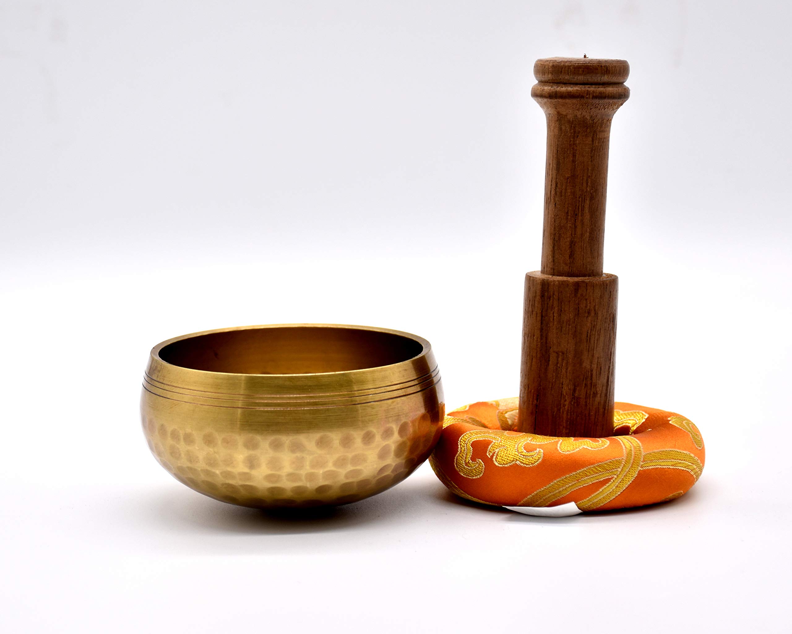 Hand beaten Tibetan Singing Bowl gift set - Yoga Chime - Meditation Bowls- Tibetan Bell - Handcrafted in Nepal - Free Mallet cushion